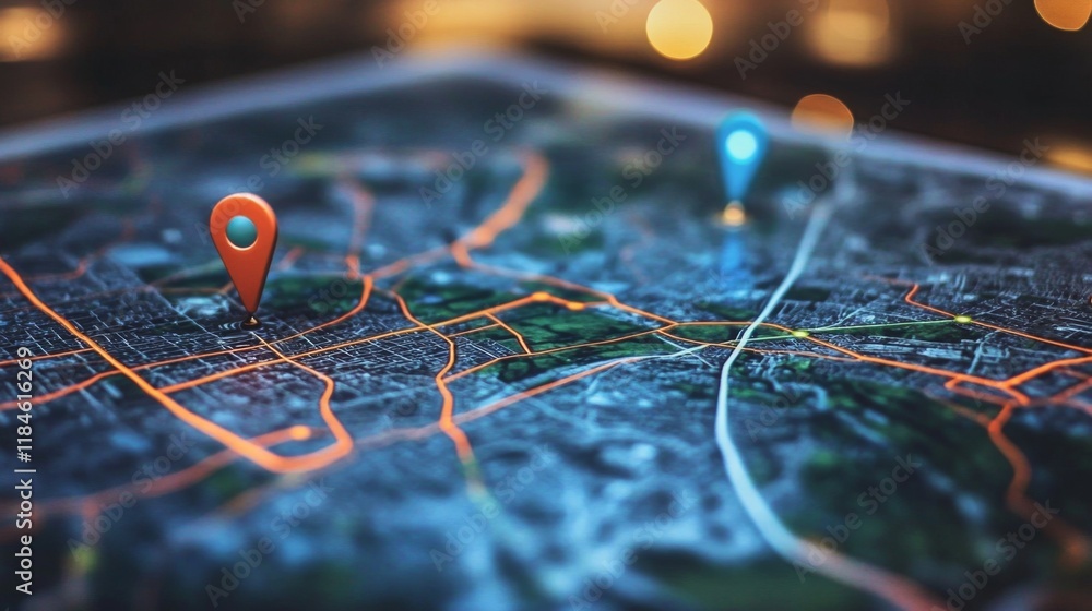 Essential navigation tool showcasing precise location guidance. Stock ...