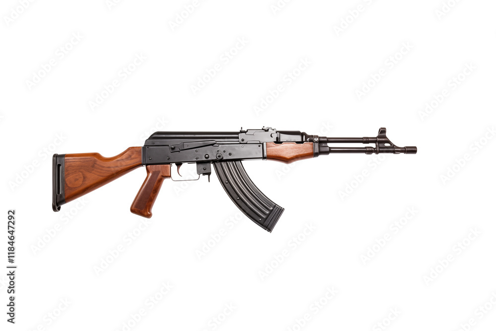 AK-47 Assault Rifle on Transparent Background – Iconic Firearm Design ...