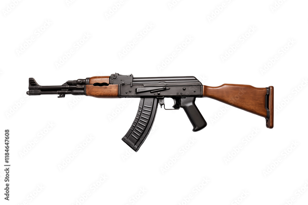 Foto de Stock AK-47 Assault Rifle on Transparent Background – Iconic ...
