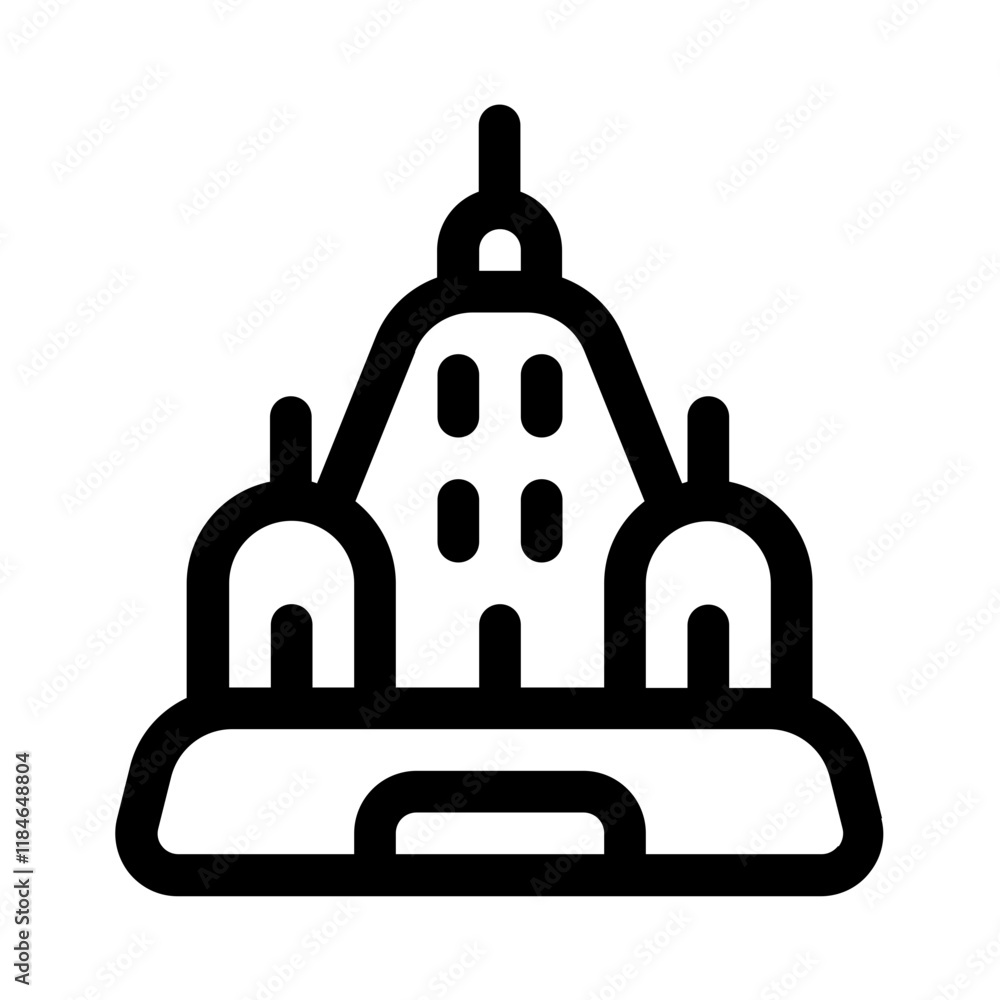 birla mandir temple icon with line style, perfect for ui projects Stock ...