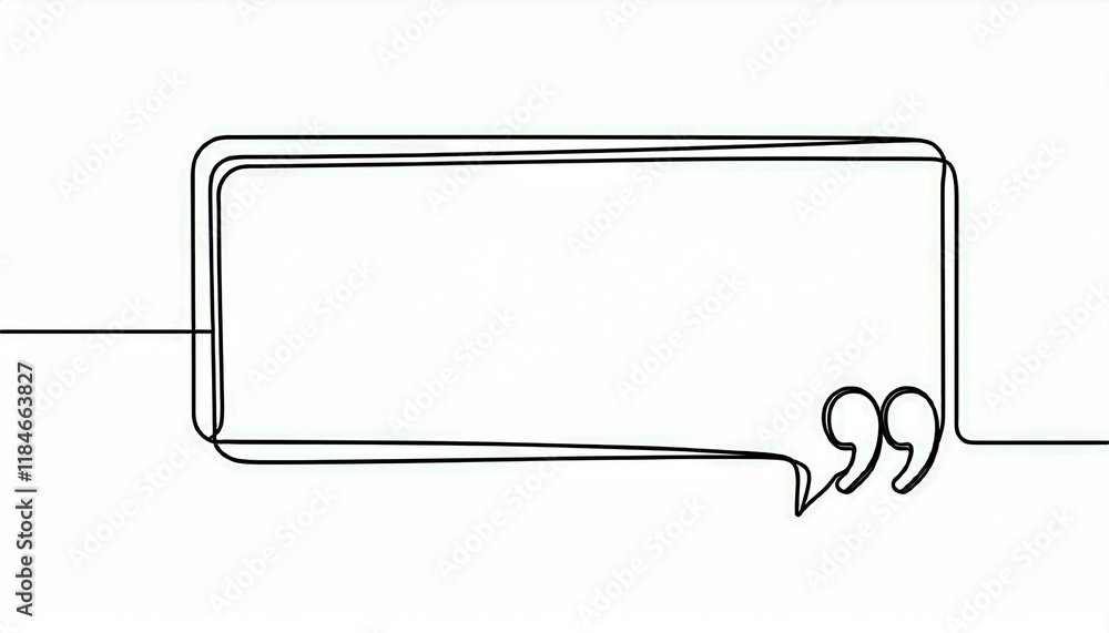 quote frame continuous black lines with with quotation marks speech ...