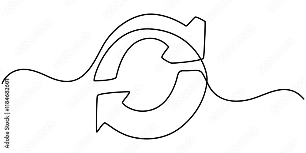 Refresh or Reload symbol vector icon in line style design for website ...