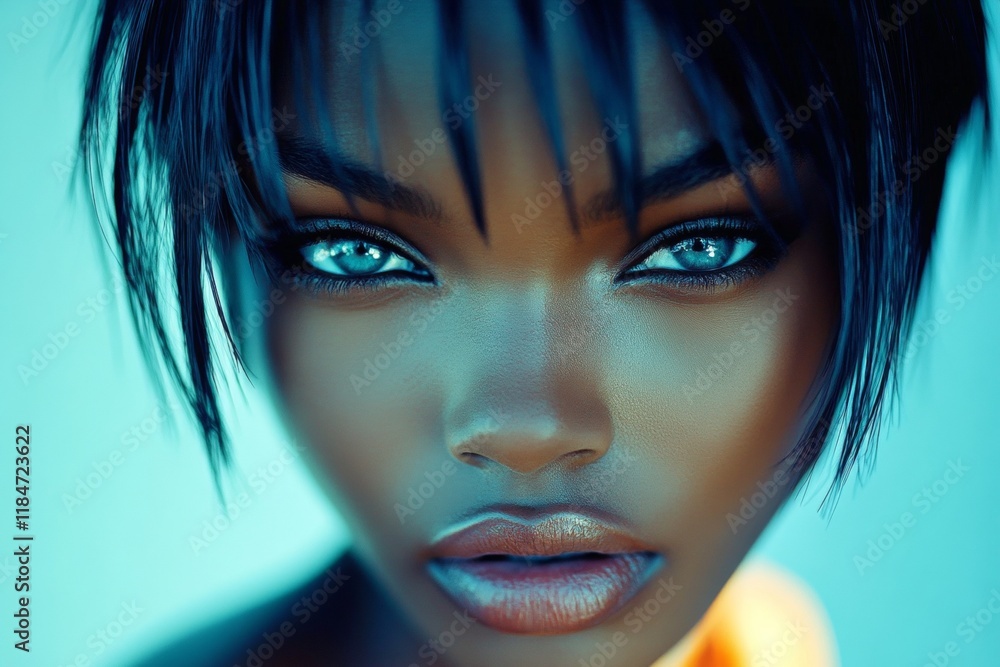 Commercial ad campaign idea. Short trim - straight hair. Lovely calm ...