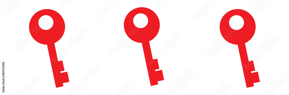 Key icon set. Key flat and line vector collection isolated on ...