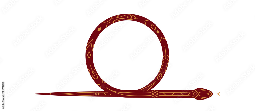 snake noose line border. 2025 Chinese Lunar New Year vector ...