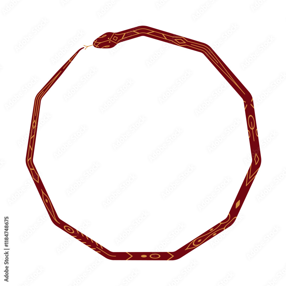 snake round frame border. 2025 Chinese Lunar New Year vector ...