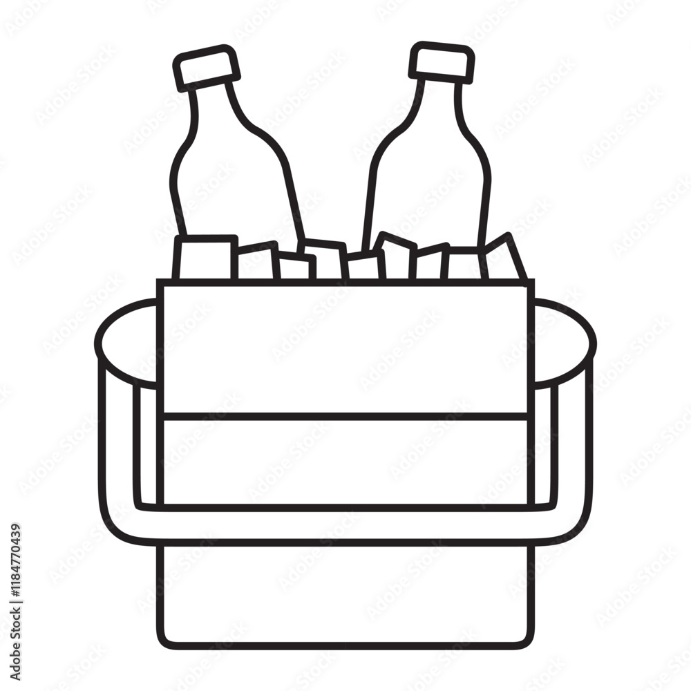 Cooler bag.Portable cooler with bottles.Cold drinks. Portable ...