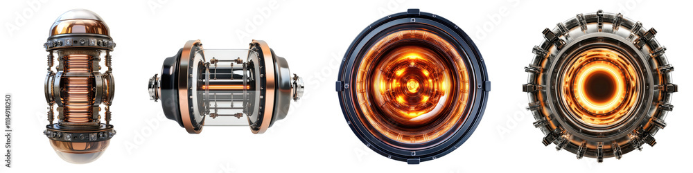 Cavity magnetron tube isolated on transparent background, Set of Stock ...