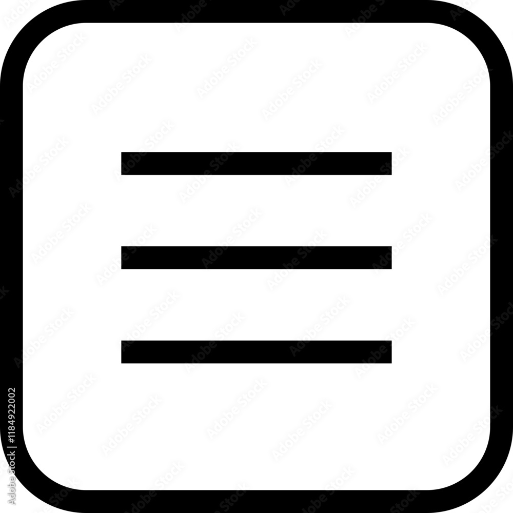 Hamburger Web And Mobile App Menu Icon Navigation Bar With Three Horizontal Bars Squares Dots