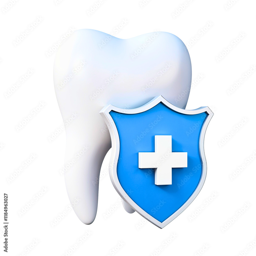 Dental care symbol with a tooth and shield representing protection and ...