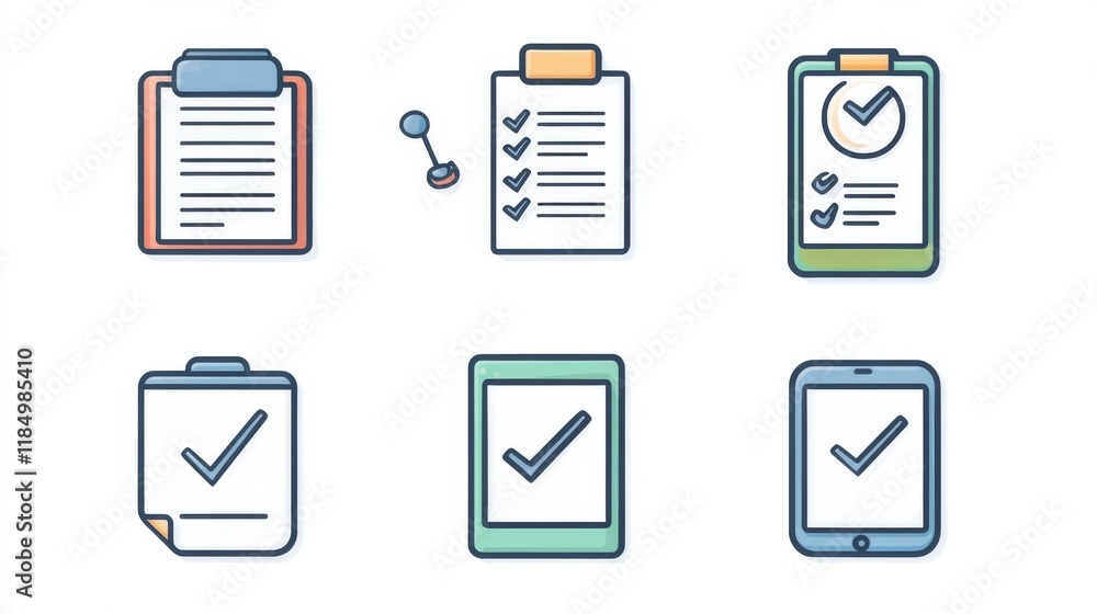 Quality control icons. Doodle symbols of product guarantee, compliance ...