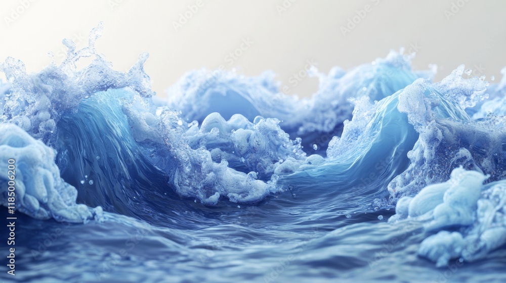 Ilustración de Stock Cartoon water splash and surf wave. Cute comic sea ...