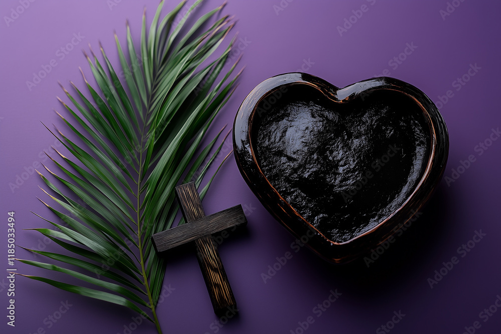 Ash Wednesday, Lent Season and Holy Week concept. Christian crosses and ...