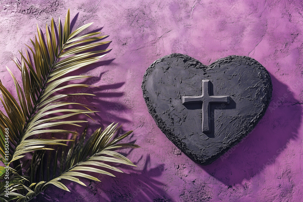 Ash Wednesday, Lent Season and Holy Week concept. Christian crosses and ...