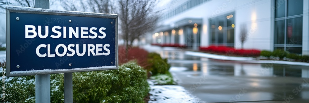Illustration Stock Sign that reads “BUSINESS CLOSURES”. - closing ...