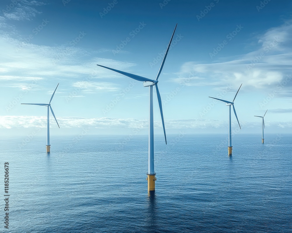 Stunning Offshore Wind Farm Energy: Majestic Turbines Harness Renewable ...