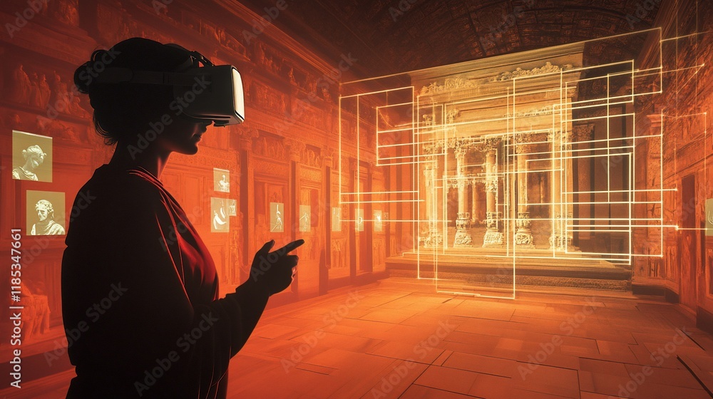 VR experience of ancient Roman architecture. Immersive virtual tour of ...