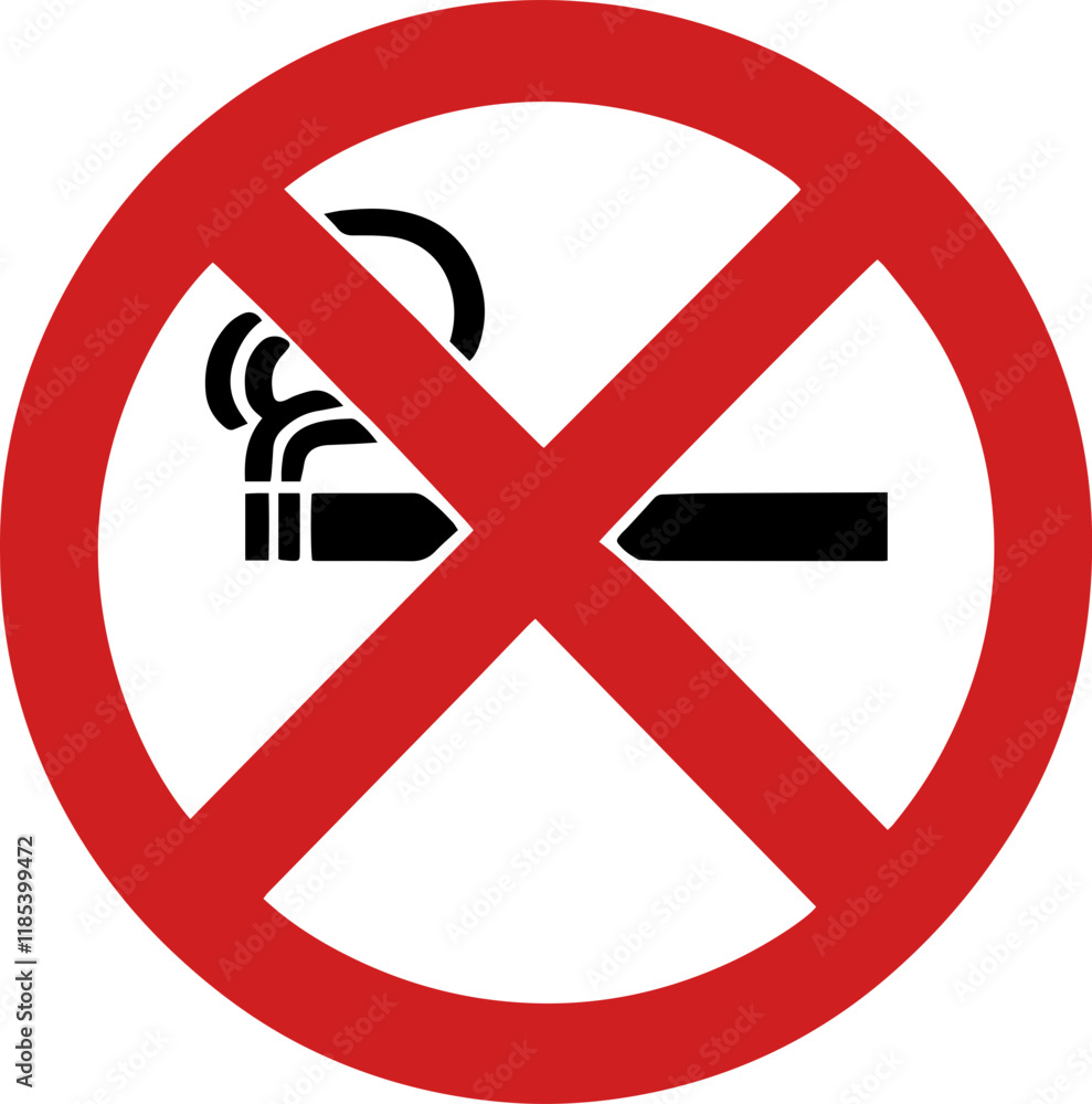 Smoking is strictly prohibited in this area, No Smoking Sign, Red ...