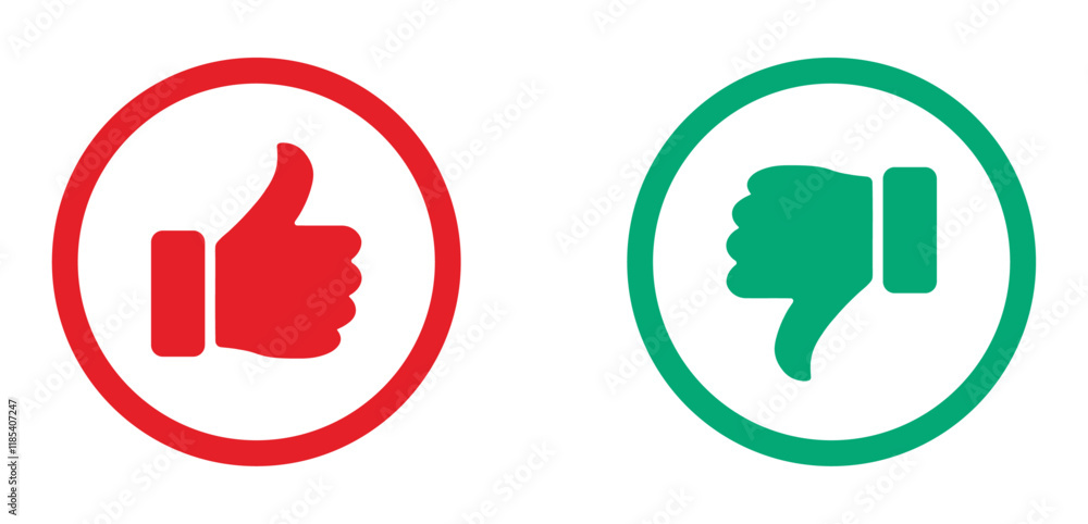 Like and dislike icon set. Thumb Up Thumb Down Icon Set. Ok and bad ...
