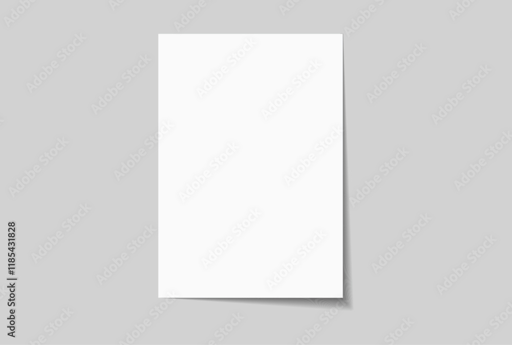 Vector white realistic blank paper page with shadow isolated on ...