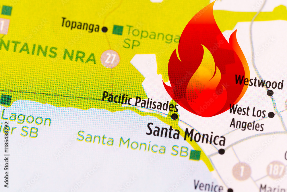 Los Angeles County, California - January 2025 - Wildfire Map Smoke Fire ...