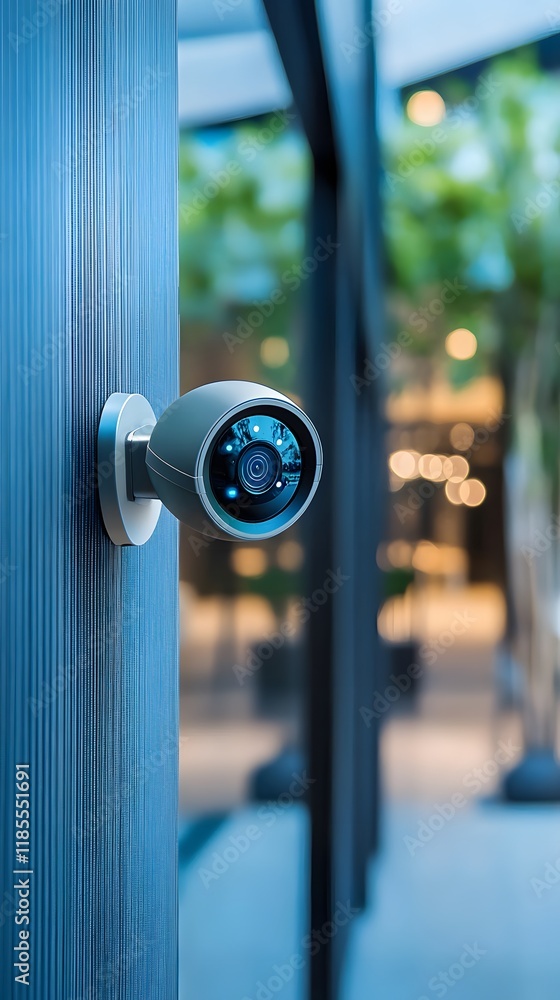 11. **A modern security system with sensors on windows and doors of a ...