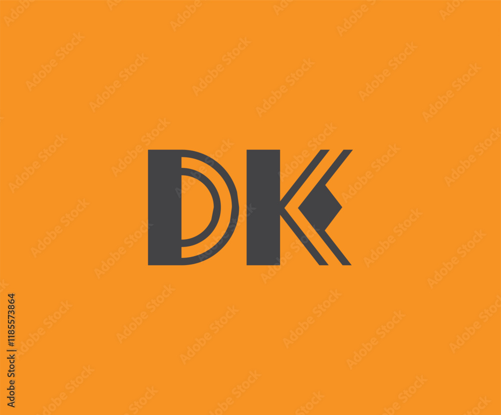 D and K logo design. DK abstract Letters Logo Monogram. This logo ...