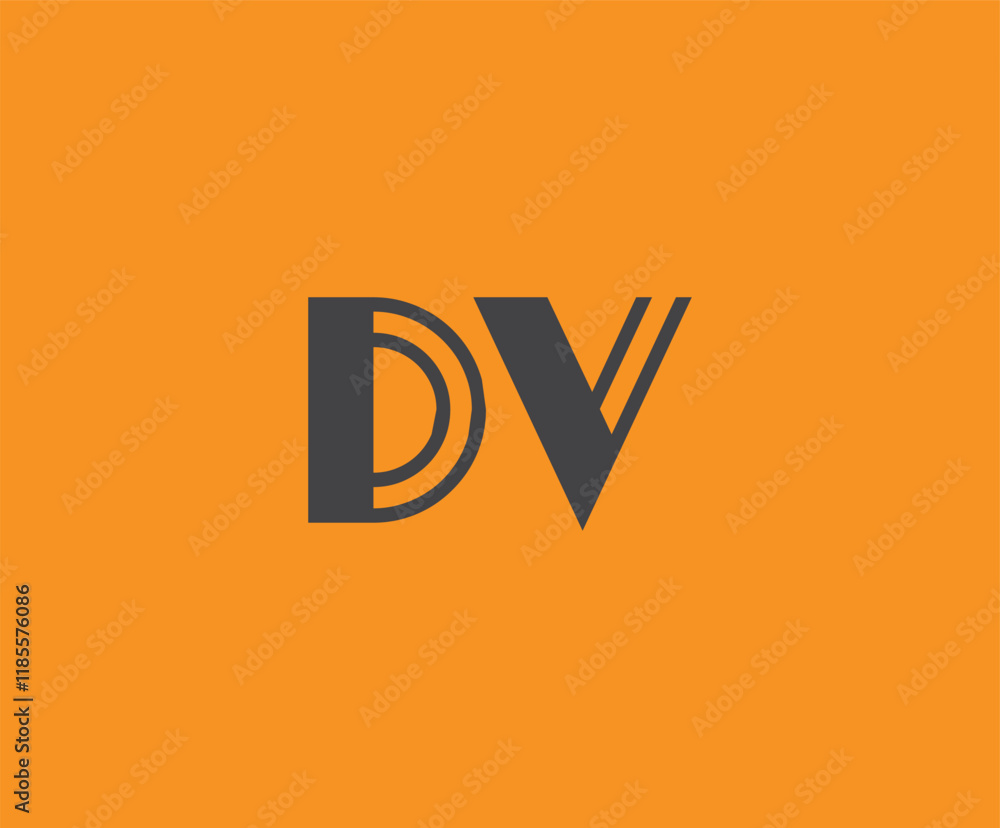 D and V logo design. DV abstract Letters Logo Monogram. This logo ...