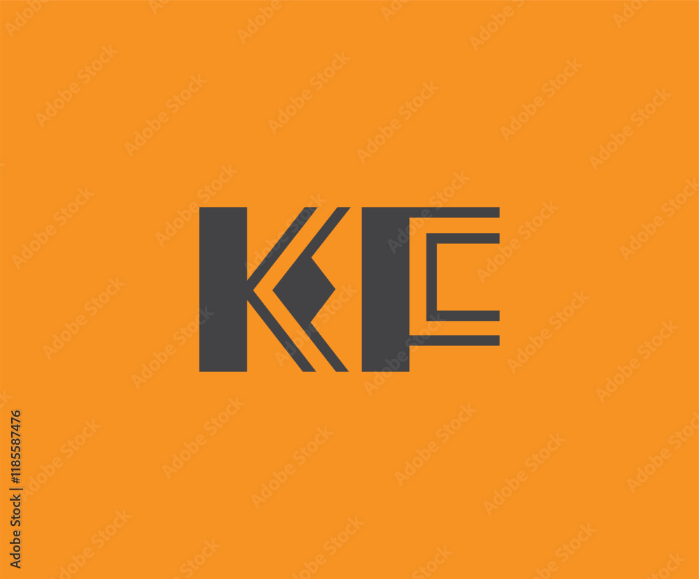K and F logo design. KF abstract Letters Logo Monogram. This logo ...