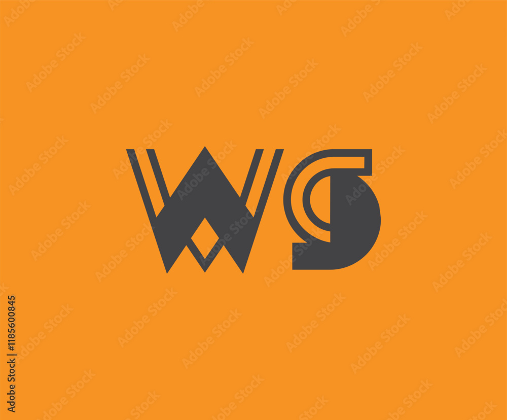 W and S logo design. WS abstract Letters Logo Monogram. This logo ...