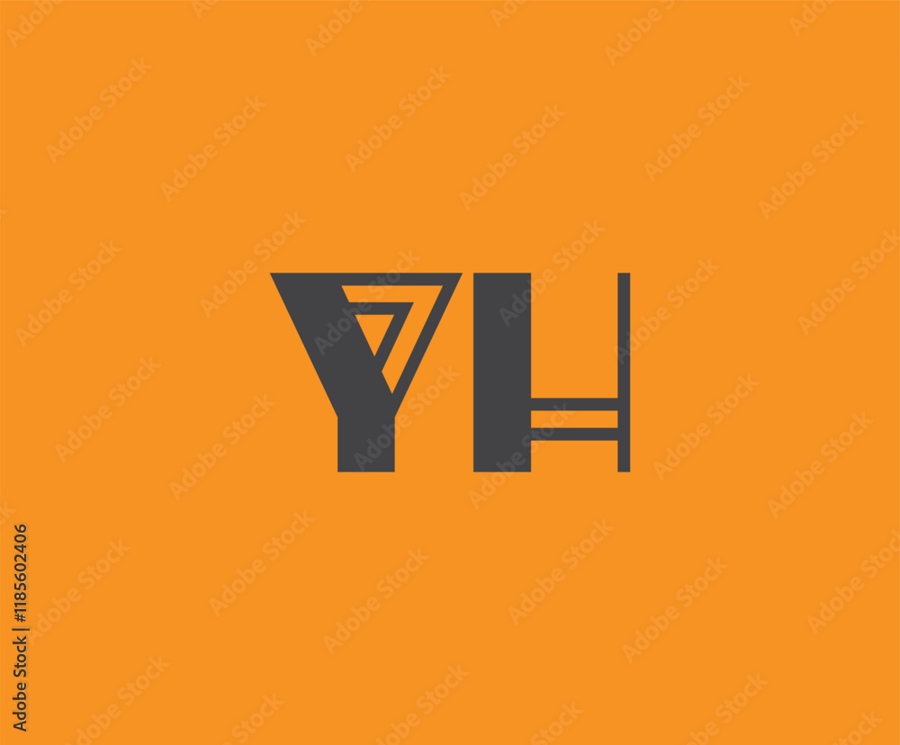 Y and H logo design. YH abstract Letters Logo Monogram. This logo ...