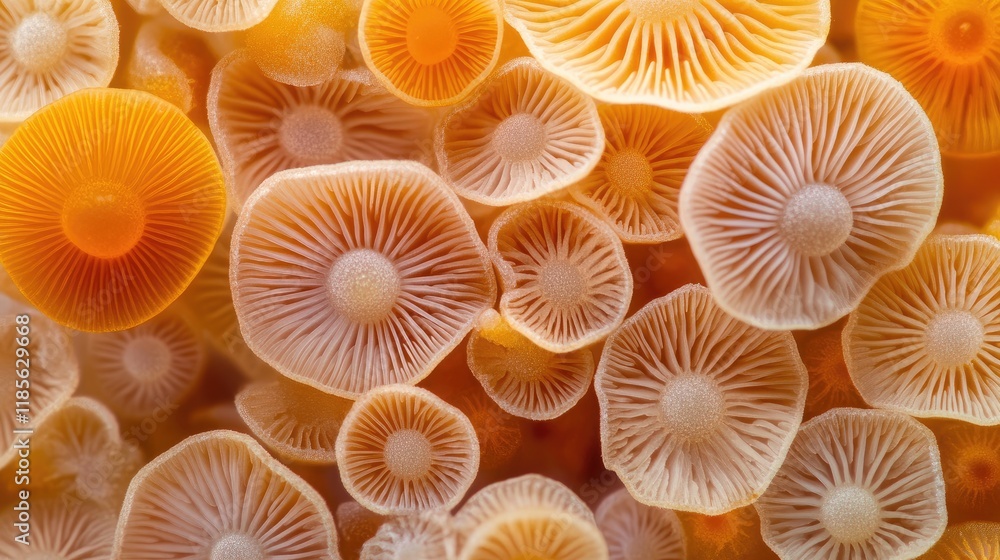 Mushroom spores under microscope revealing intricate structures and ...