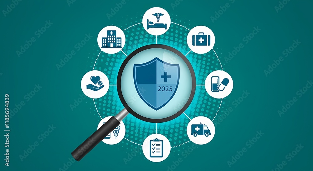 Medical insurance 2025 concept. Safety-focused healthcare design ,Smart ...