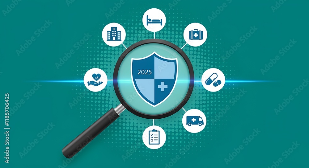 Medical insurance 2025 concept. Safety-focused healthcare design ,Smart ...