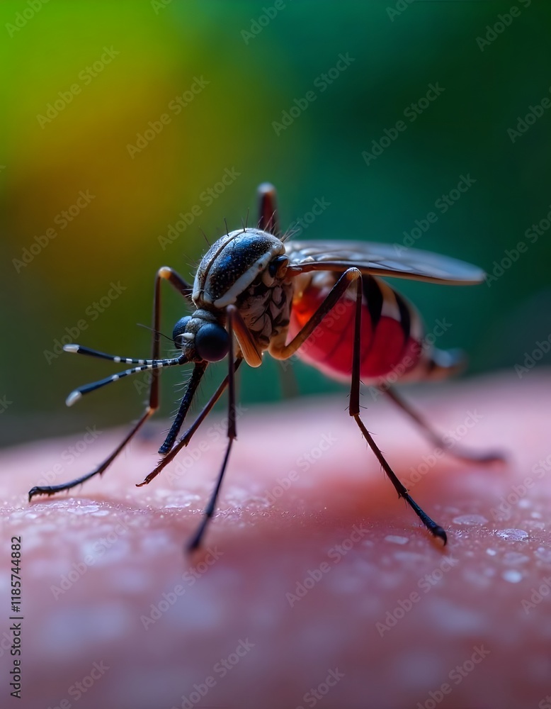 Stock-Foto „Zica virus aedes aegypti mosquito on human skin - Dengue ...