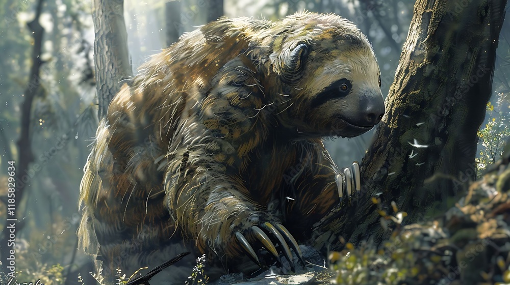 The giant ground sloth, scientifically known as Megatherium, was a ...