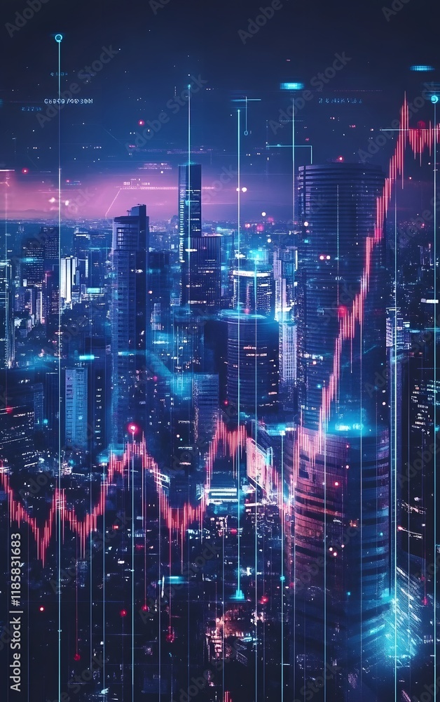 2025 business growth concept, upward charts, global market expansion ...