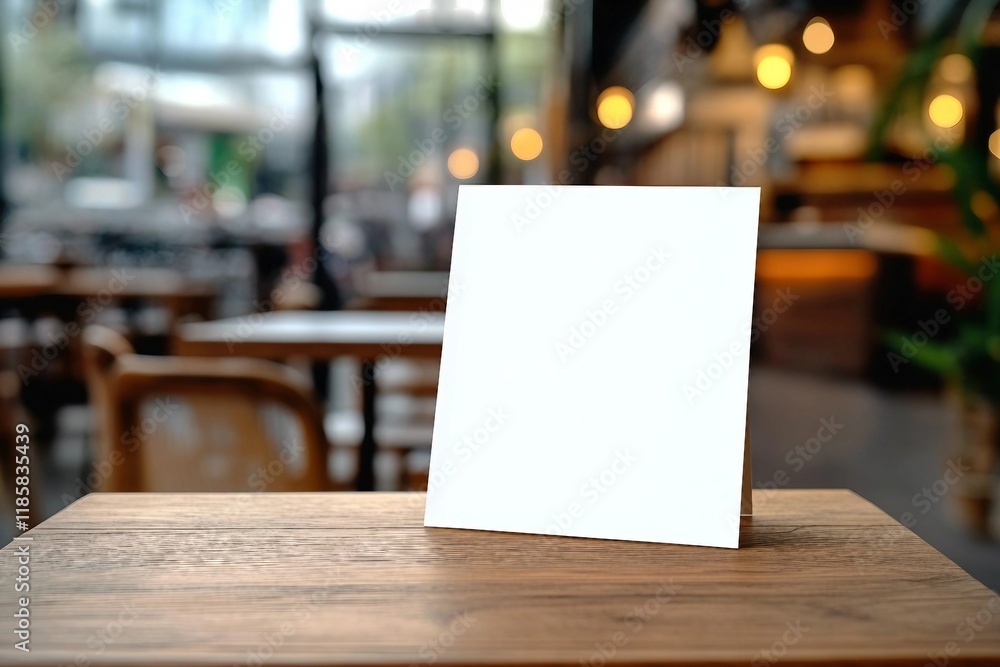 Stand Mock up Menu frame tent card blurred background design key visual ...