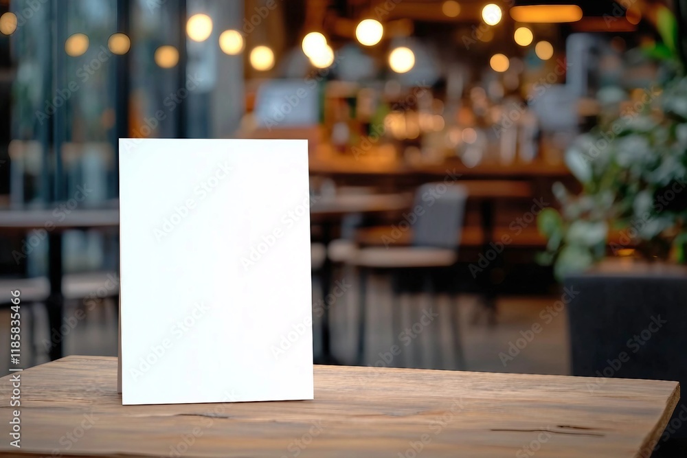Stand Mock up Menu frame tent card blurred background design key visual ...