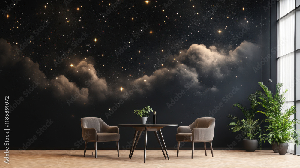 Celestial Dining Room: A breathtaking night sky mural transforms a ...