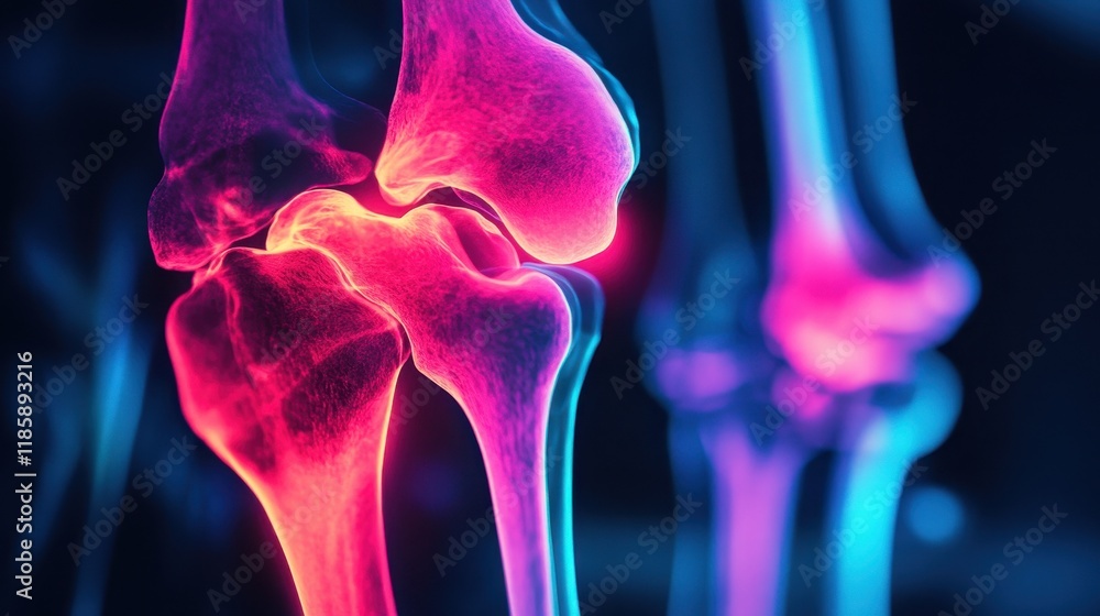Human Knee Joint Anatomy: Detailed 3D Medical Illustration of the Knee ...