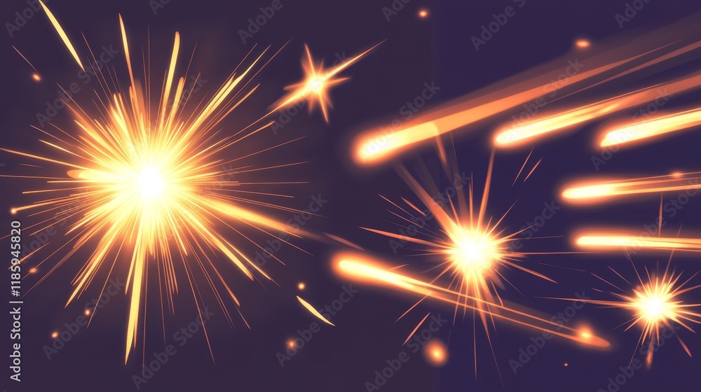 Horizontal sprite sheet layout of shine animation frames, pristine ...