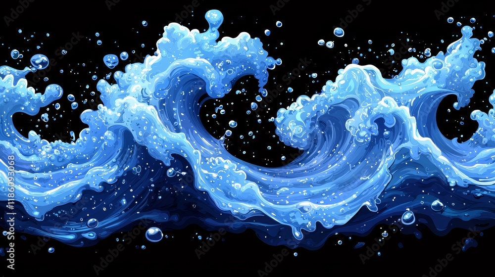 A splash sequence animation sprite sheet for motion graphics or mobile ...