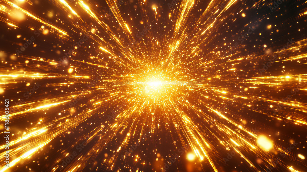 Horizontal golden light line with fade effect. Realistic vector ...