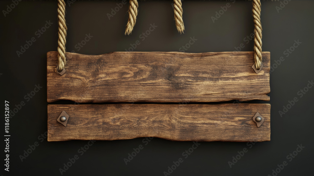3d wood texture sign board. Wooden plank frame for saloon. Realistic ...