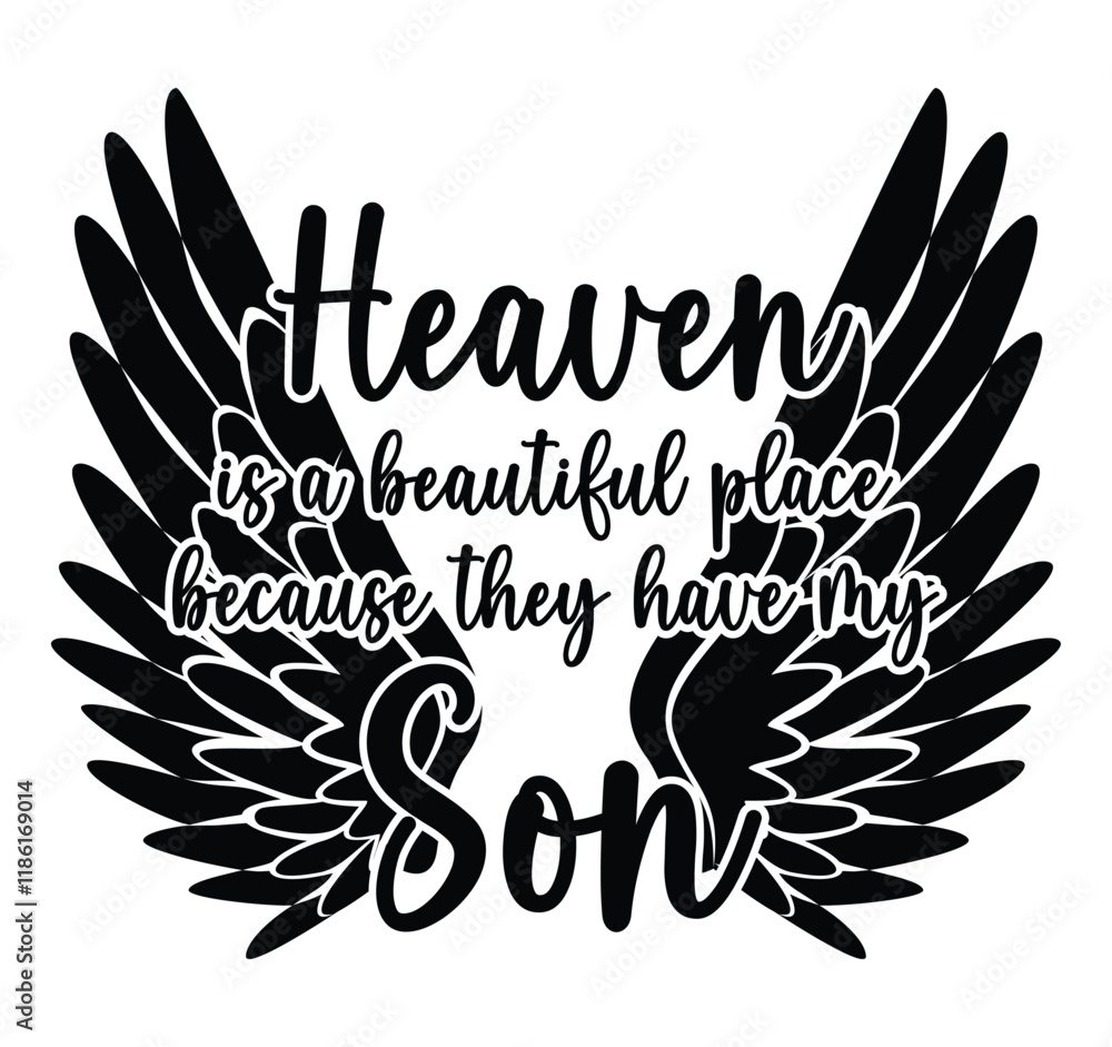 Vector de Stock Son in heaven, Son is my Angel, In loving memory, In ...