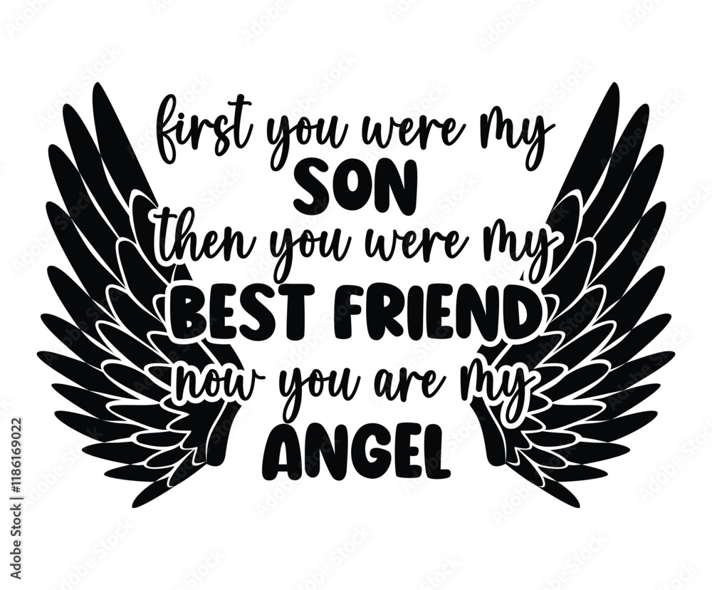 Son is my Angel wings vestor sign, Son in heaven, In loving memory, In ...