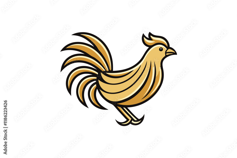 Golden Sankofa bird icon with sleek flowing lines representing the ...