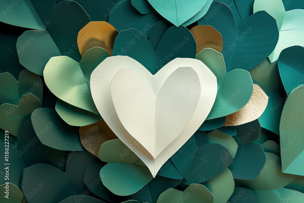 Diseño de San Valentín estilo collage de recortes de papel con formas ...