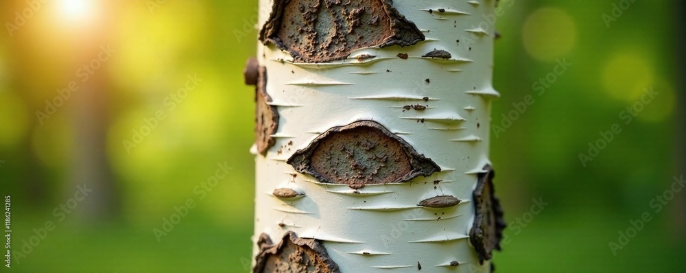 Birch tree's bark with prominent ridges and grooves, bark, ridges Stock ...